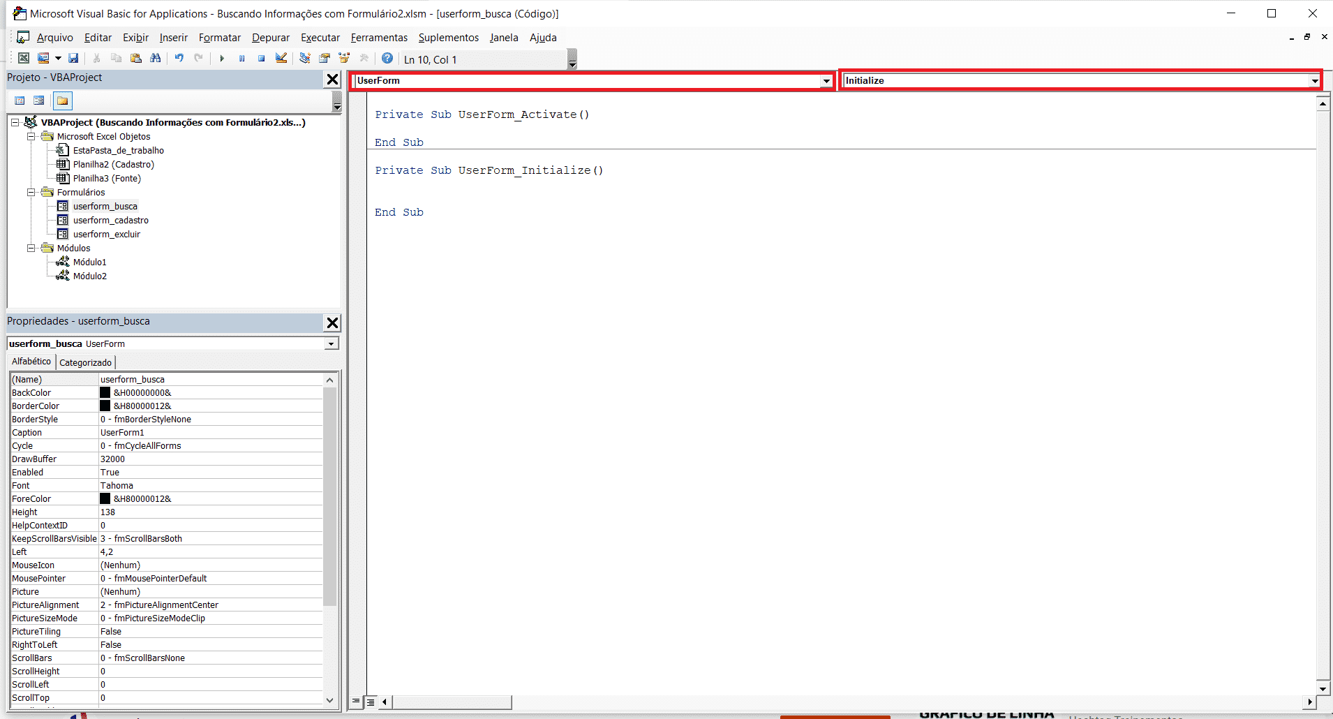 Formulário de Pesquisa no VBA | Hashtag Treinamentos