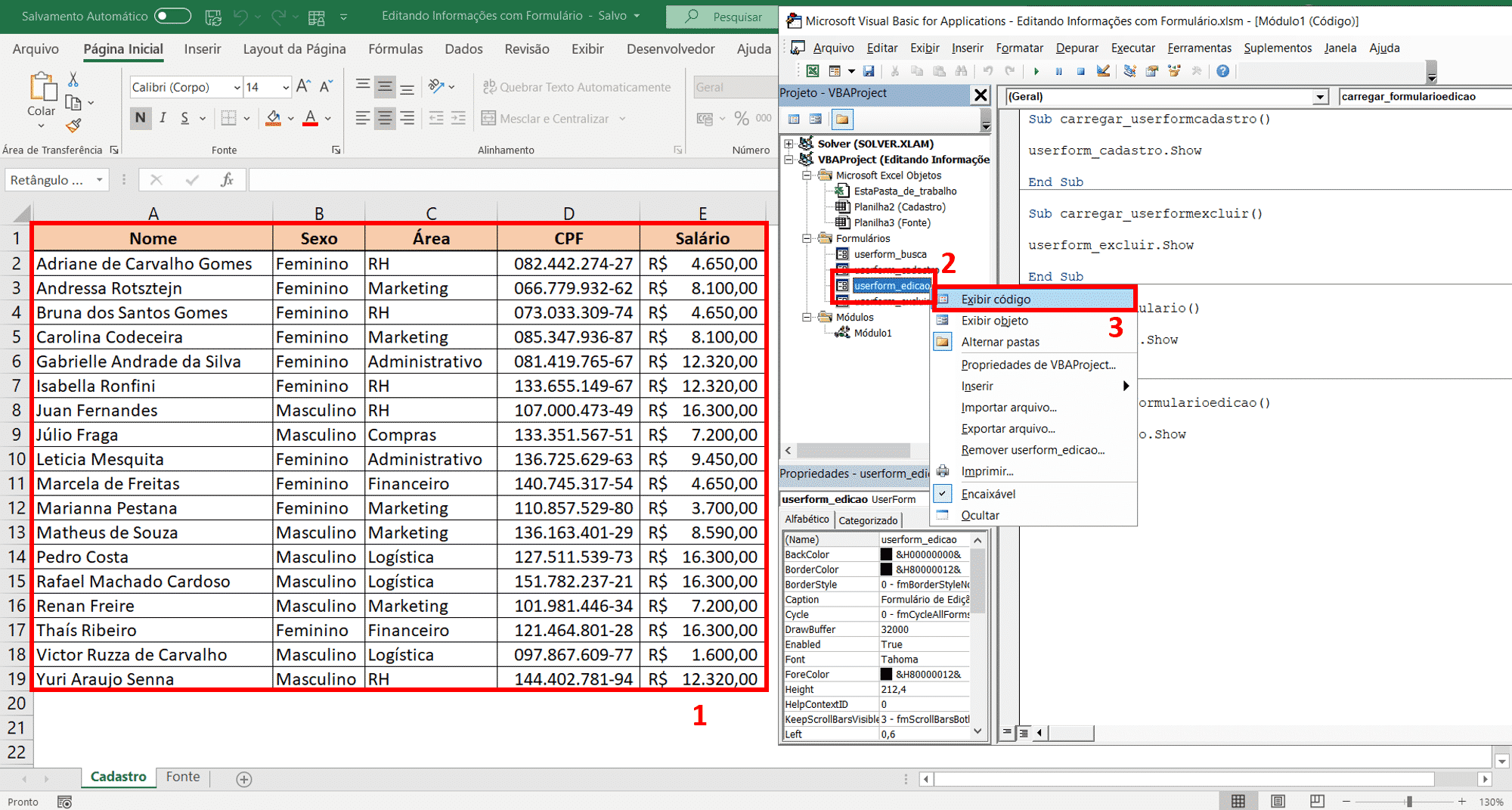 Editar Bases de Dados com Formulários
