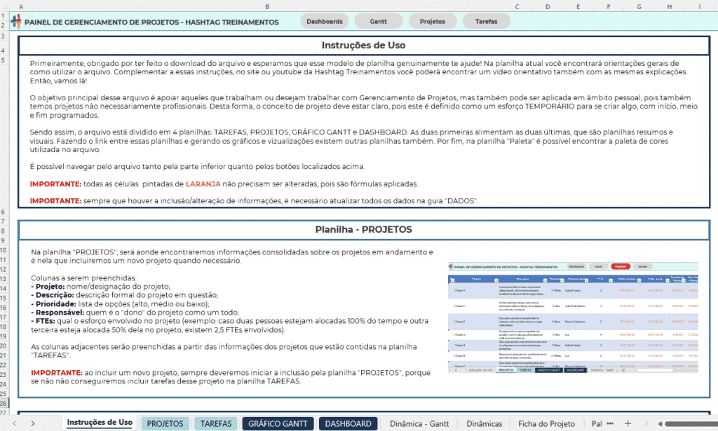 Planilha de Gerenciamento de Projetos (Download Gratuito)