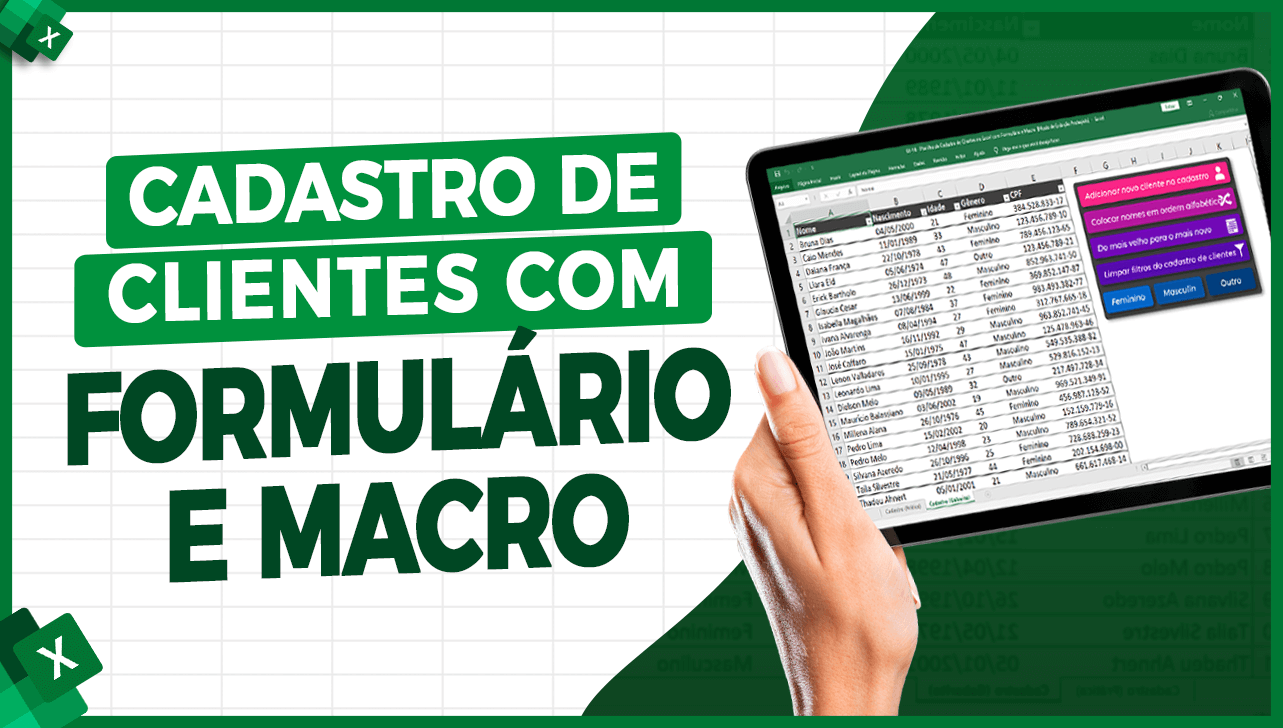 Cadastro de Clientes no Excel - Com Formulário Sem VBA Cadastro de Clientes no Excel - Com Formulário Sem VBA