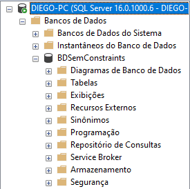 Diagrama de Banco de Dados no SQL - Com e Sem Constraints