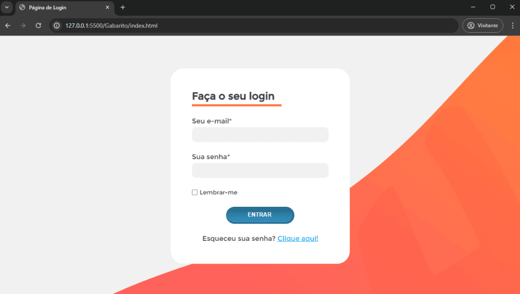 Formulário De Login Em Html E Css Criando Seu Projeto