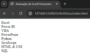Animação de Scroll Horizontal Infinito – HTML, CSS e JavaScript