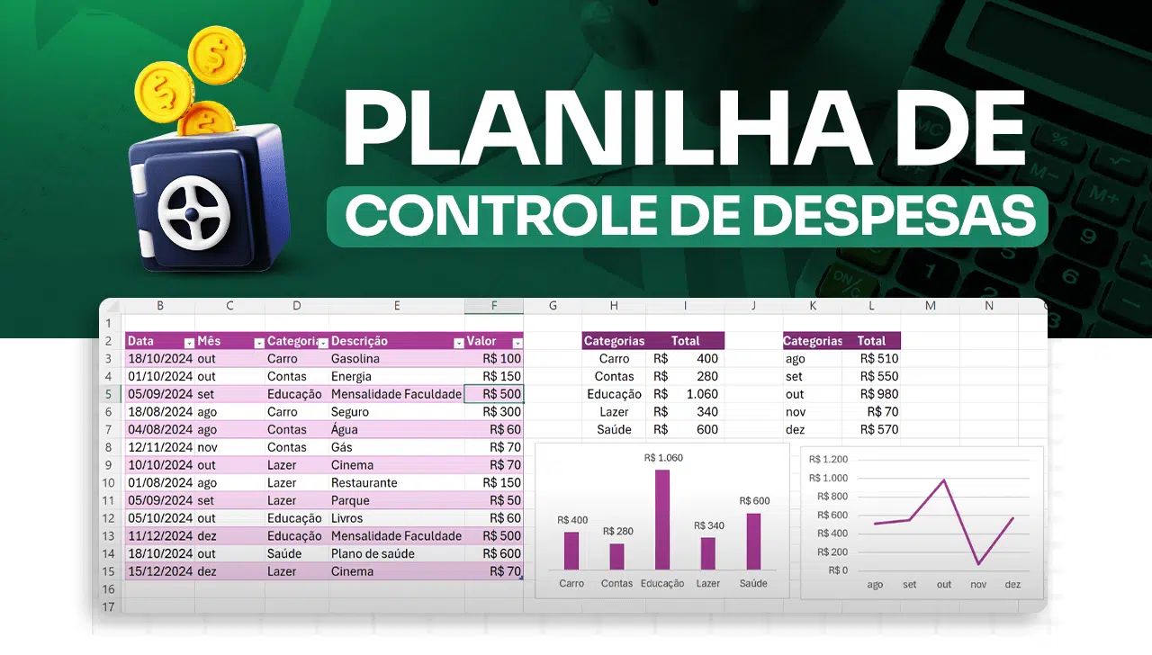 Planilha de Controle de Despesas no Excel Planilha de Controle de Despesas no Excel