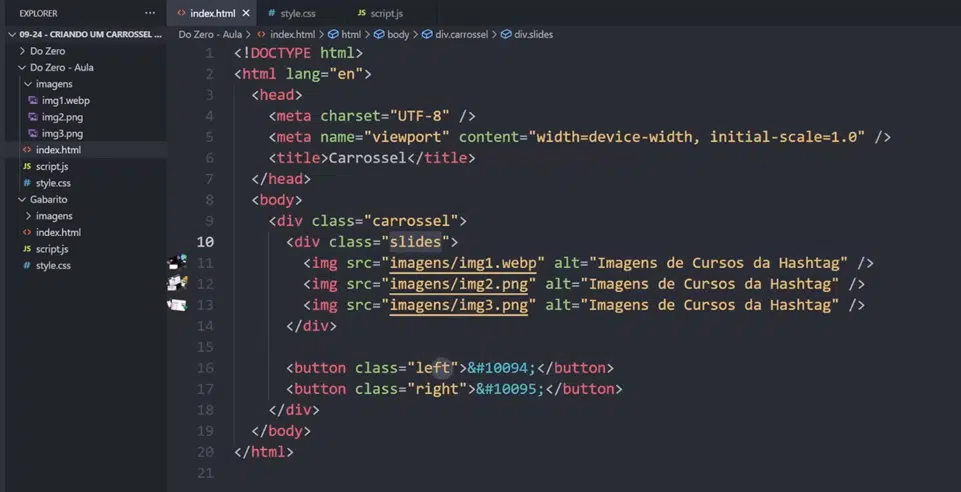 Criar Carrossel De Imagens Com Html Css E Javascript